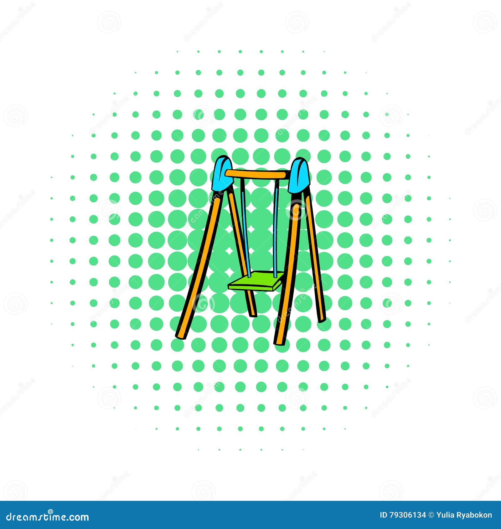 Playground Swing Icon, Comics Style Stock Vector - Illustration of park ...