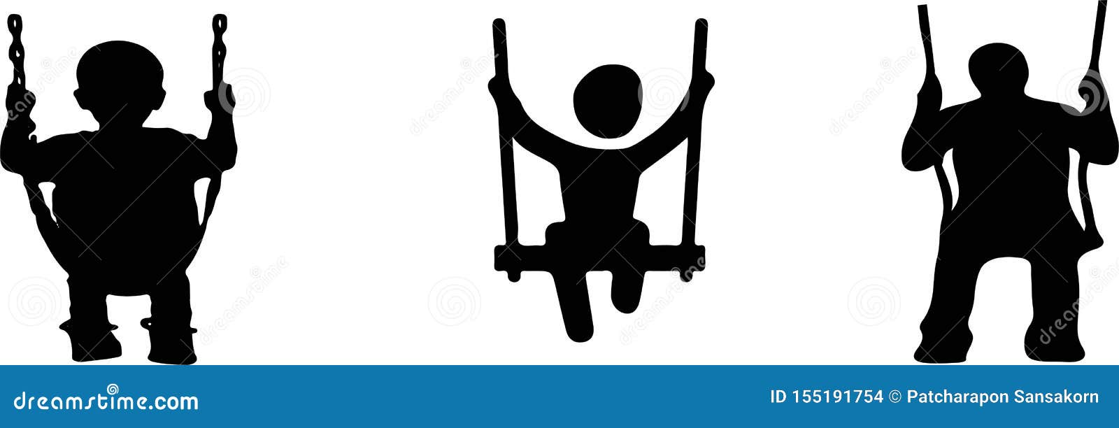Playground Swings and Child Icon on White Background Stock Vector ...