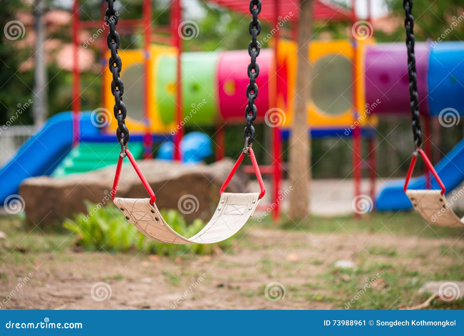Playground swings stock image. Image of outdoor, kids - 73988961