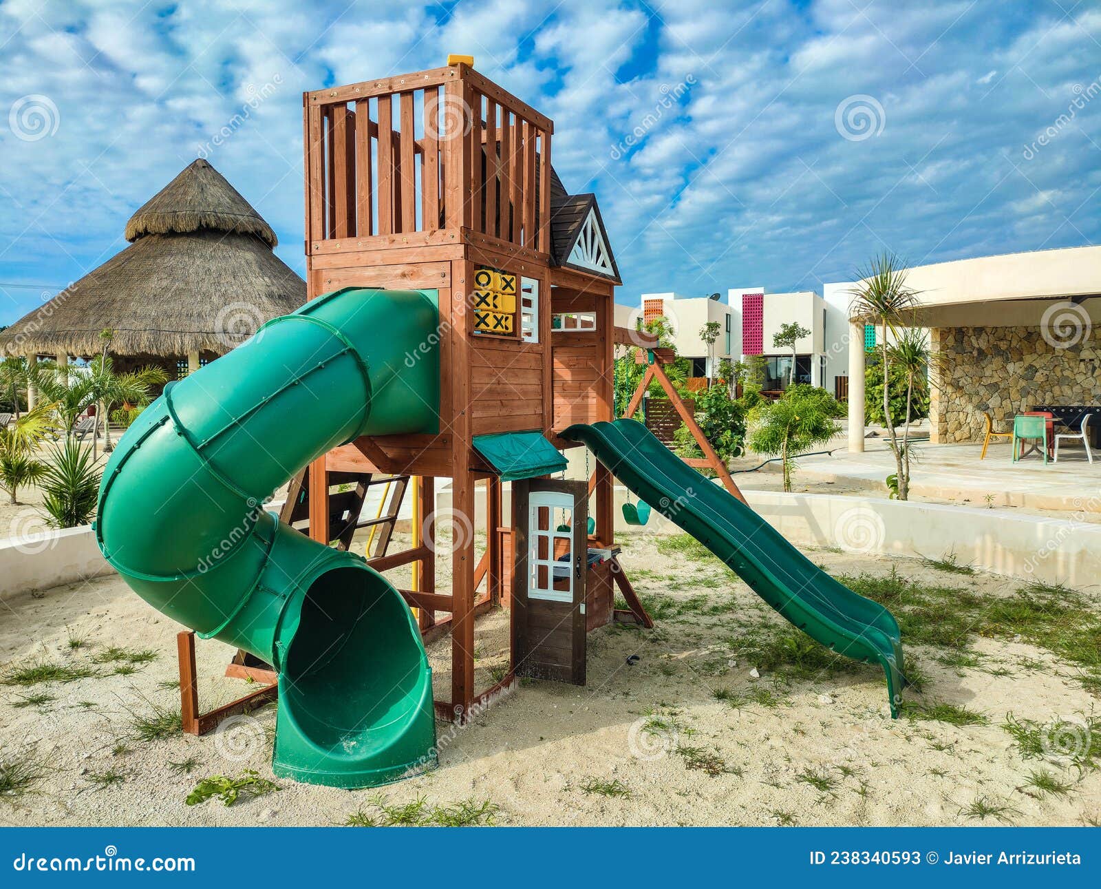 Playground and Terrace with Games Table Inside a Private Residential ...