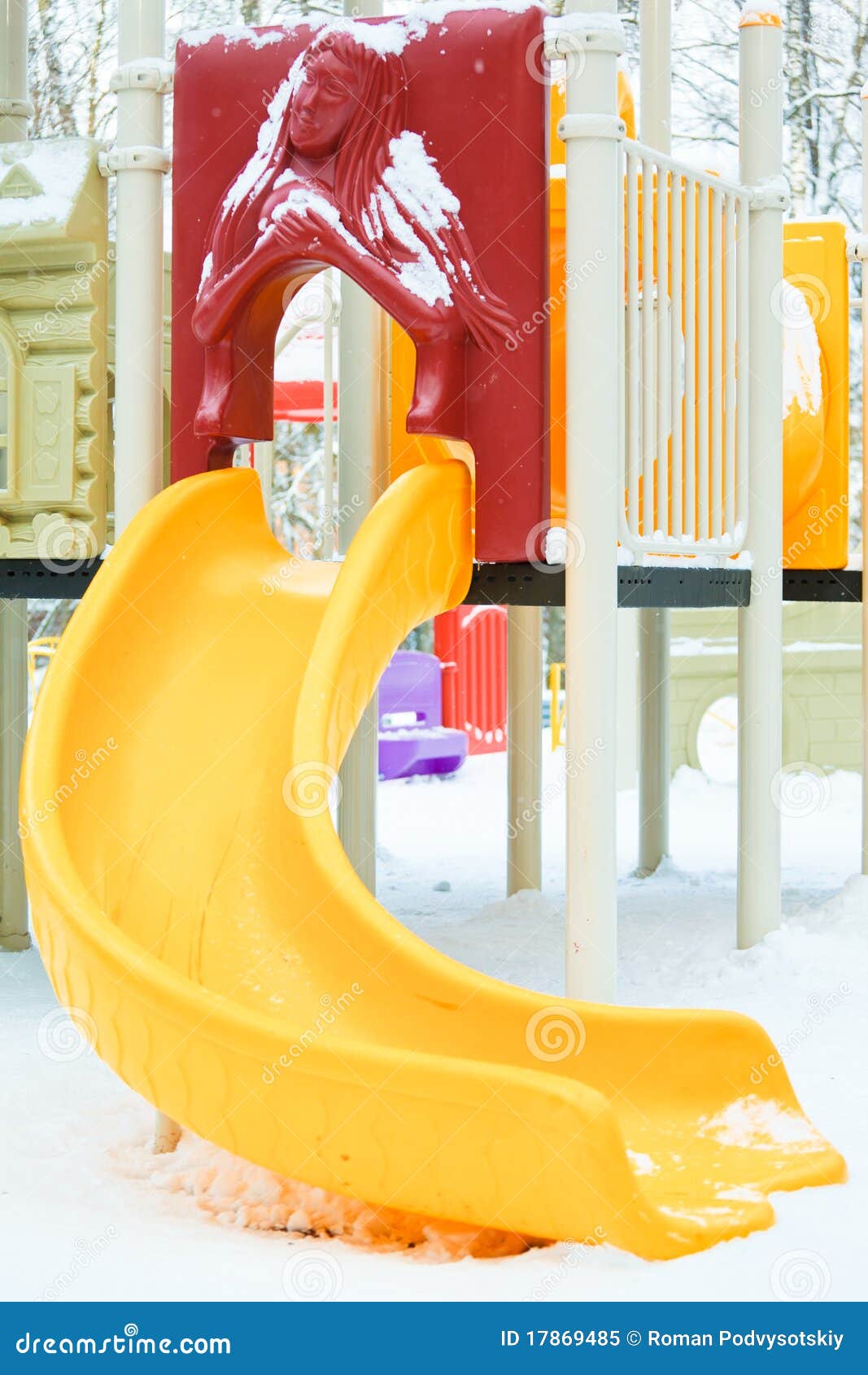 Playground under snow stock image. Image of ladder, snow - 17869485