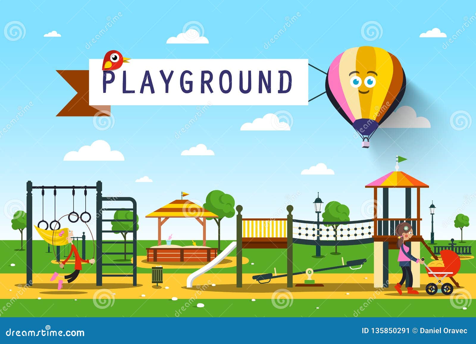 Playground. Vector Park Illustration Stock Vector - Illustration of ...