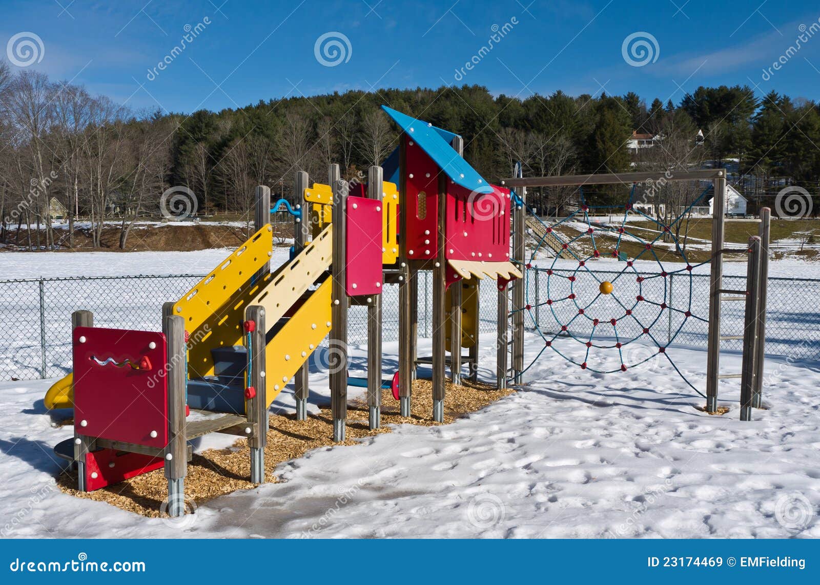 Playground in winter stock image. Image of play, winter - 23174469
