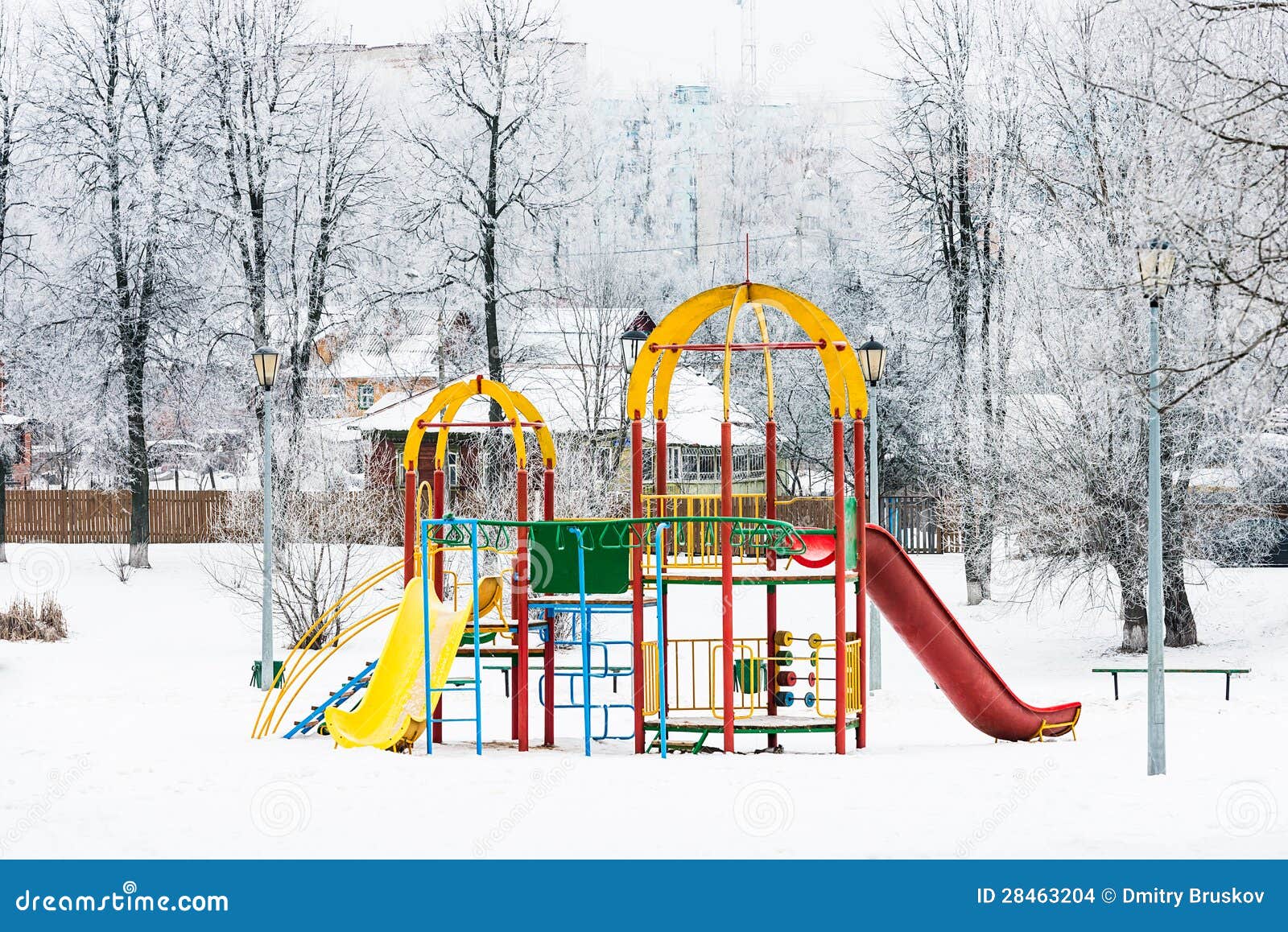 Playground in winter stock photo. Image of nature, childhood - 28463204