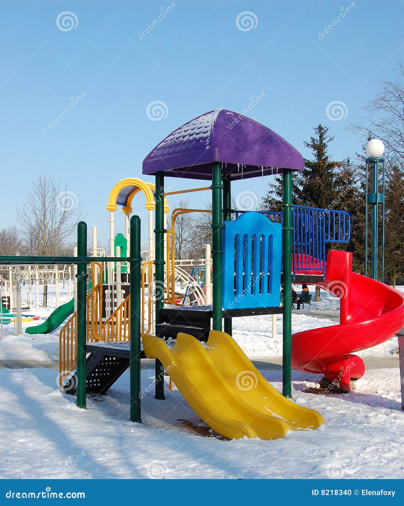 Playground in winter stock photo. Image of colour, leisure - 8218340