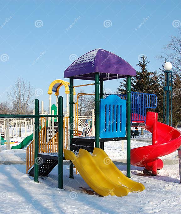 Playground in winter stock photo. Image of colour, leisure - 8218340