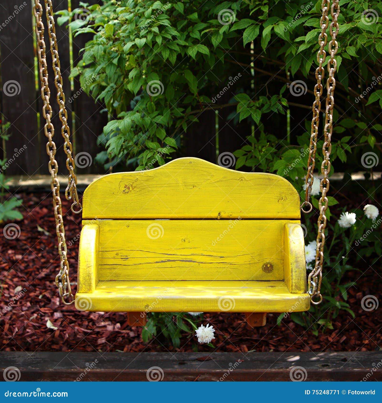 Playground - the Yellow Swing Stock Image - Image of playground, spring ...