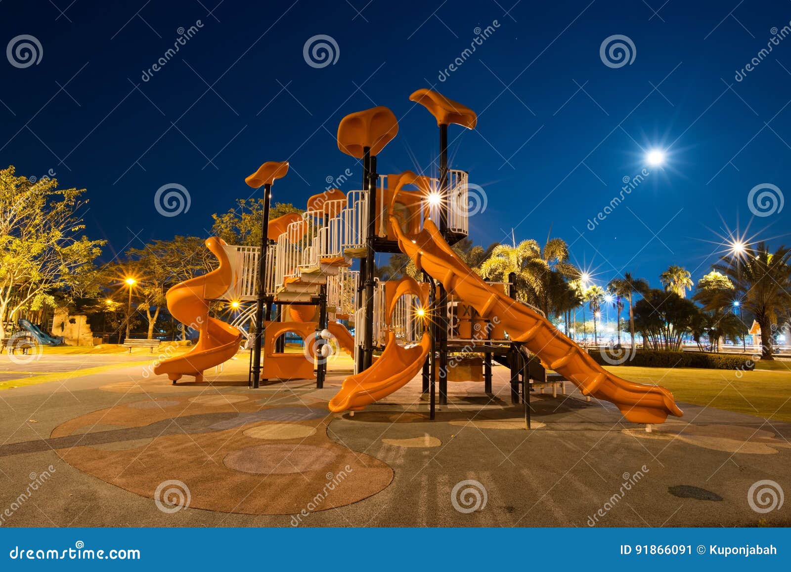 Playgrounds in garden stock image. Image of school, plastic - 91866091