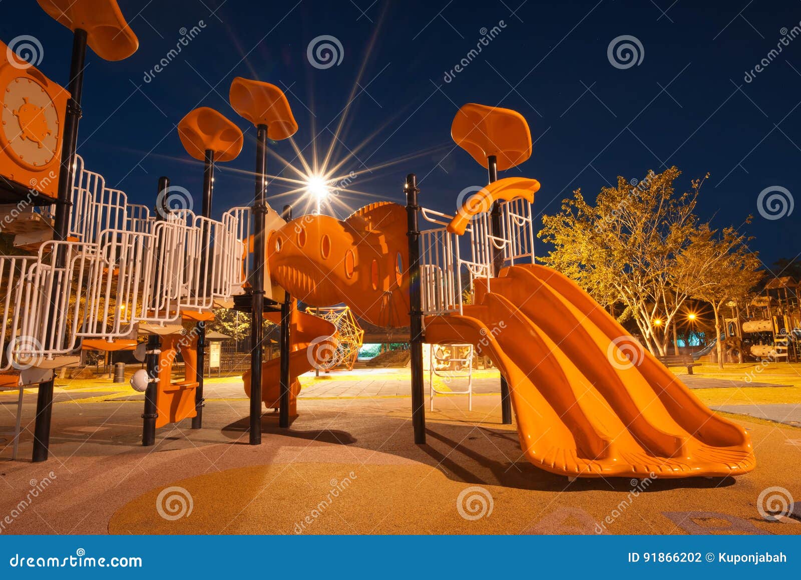 Playgrounds stock photo. Image of young, night, slide - 91866202