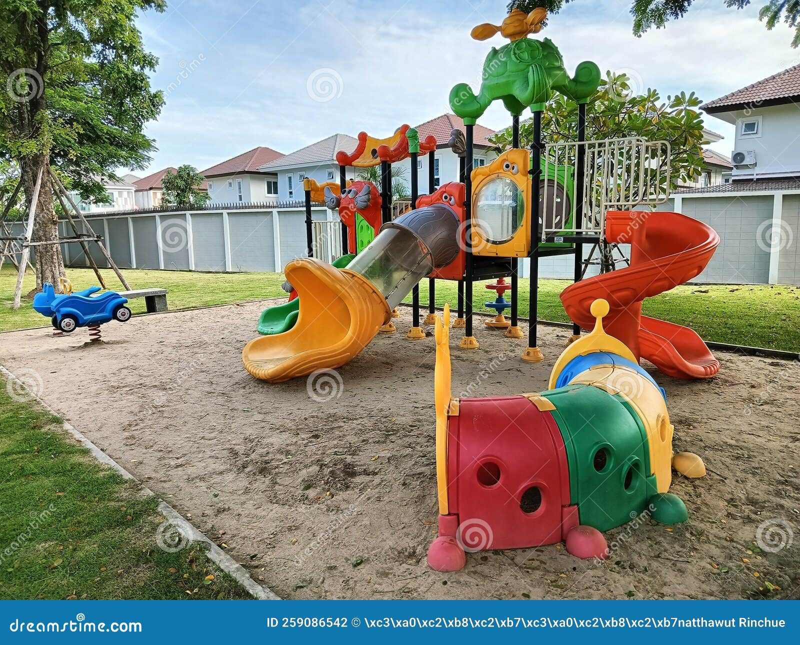 Playgrounds in my village stock photo. Image of fair - 259086542