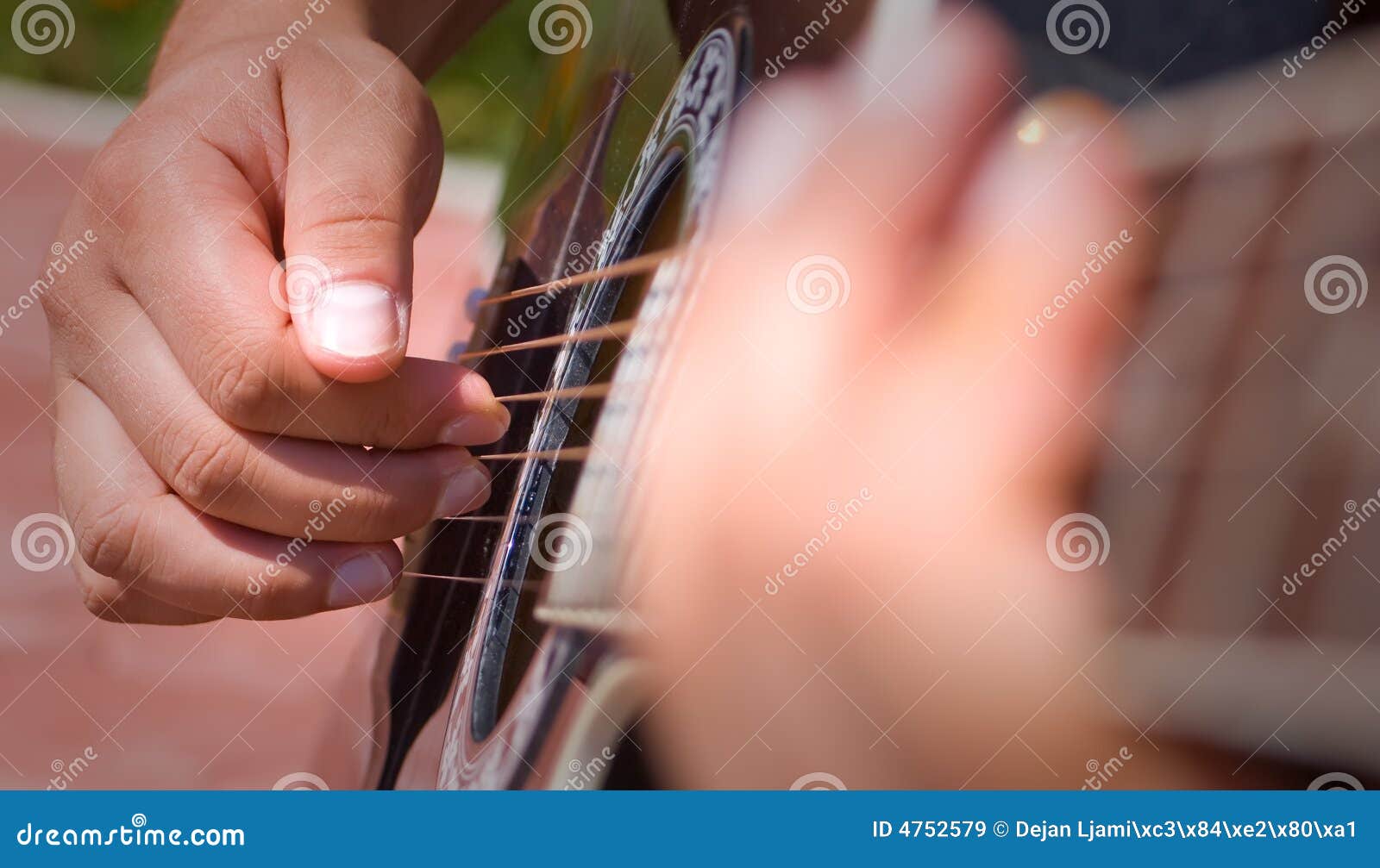 Playing acoustic guitar stock image. Image of brown, jazz - 4752579