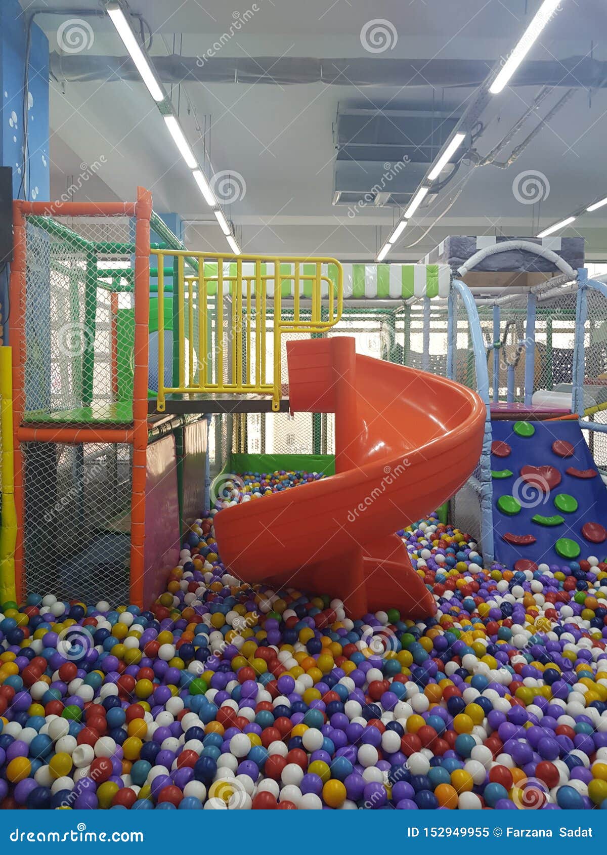 Play area with cute balls stock image. Image of slider - 152949955