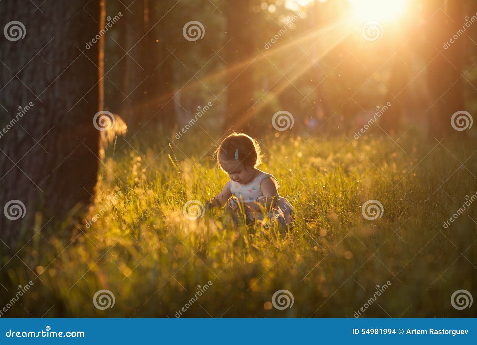 Playing Baby in Sunset Lights Stock Photo - Image of happy, beautiful ...