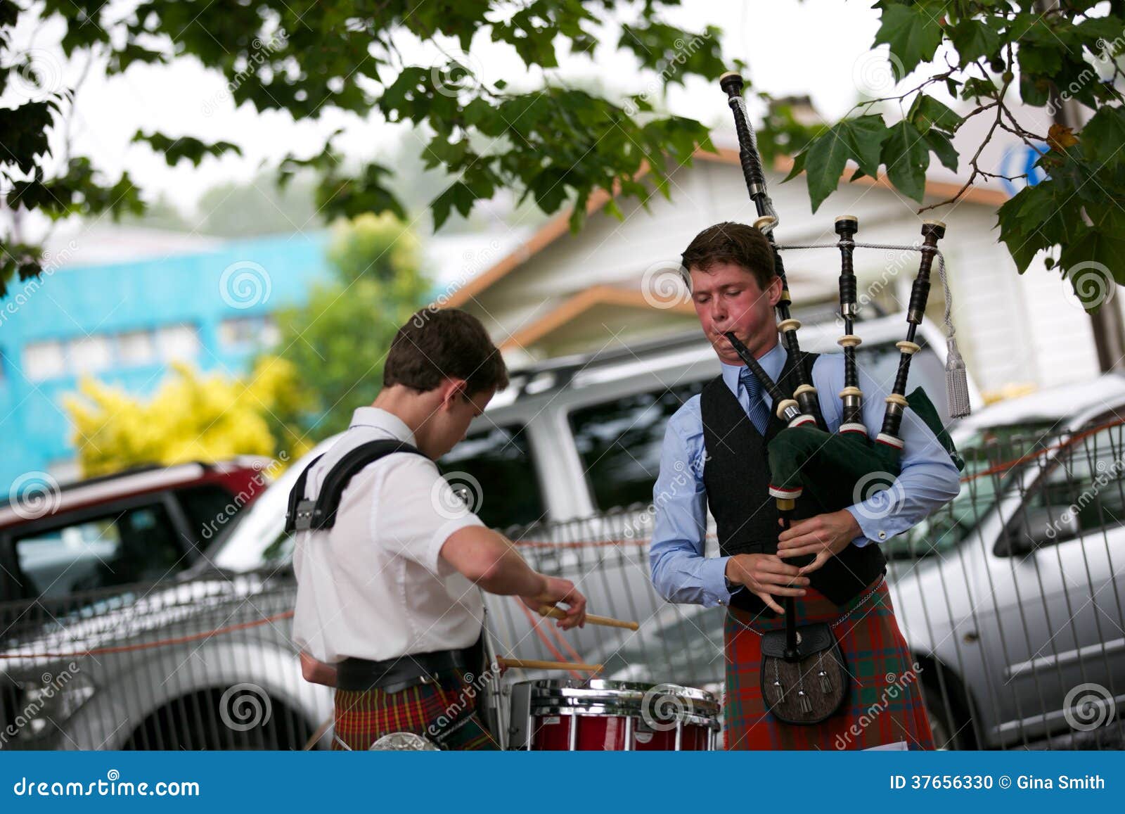Playing the bag pipes. editorial image. Image of musical - 37656330