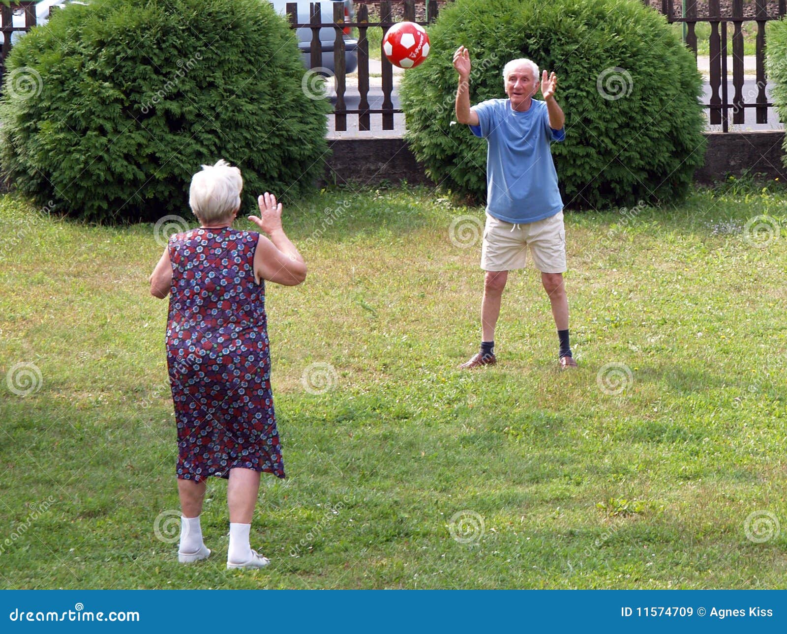 Playing the ball - stock image. Image of elder, smile - 11574709