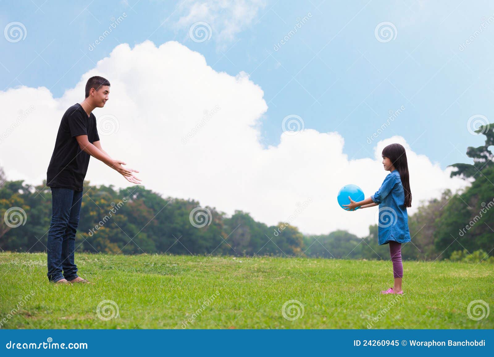 Playing ball stock image. Image of holding, grass, outside - 24260945