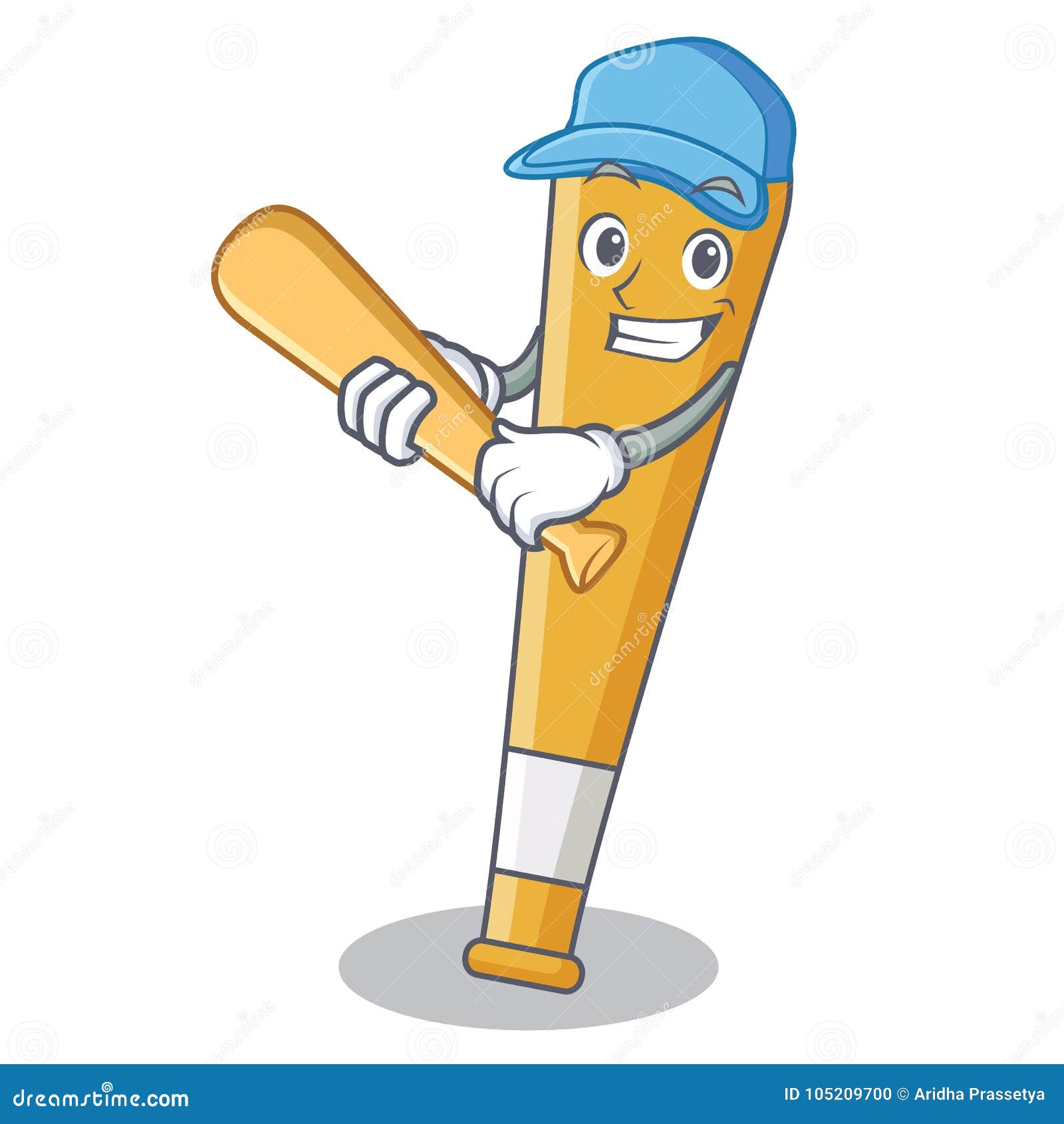 Playing Baseball Baseball Bat Character Cartoon Stock Vector ...