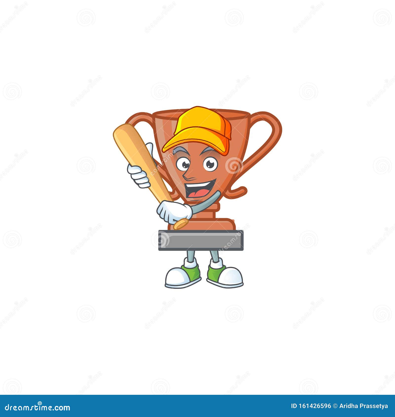 Playing Baseball Bronze Trophy for the Third Winner. Stock Vector ...