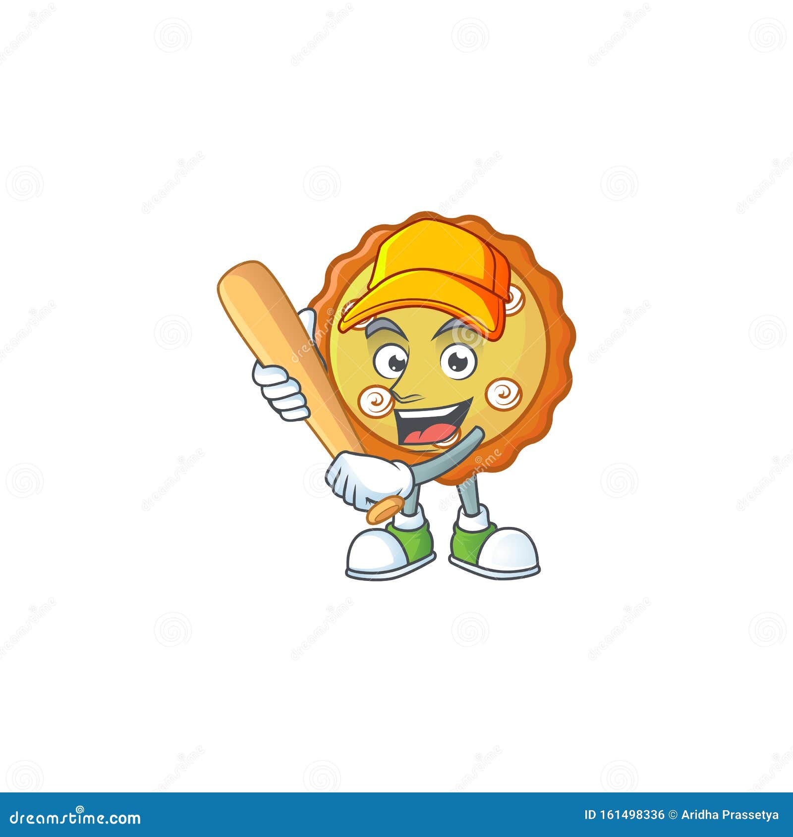 Playing Baseball Cake Apple Pie Sweet for Dessert. Stock Vector ...