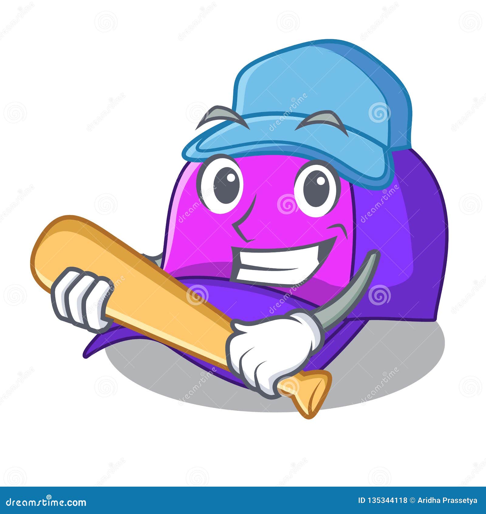 Playing Baseball Cap Shape in the a Cartoon Stock Vector - Illustration ...