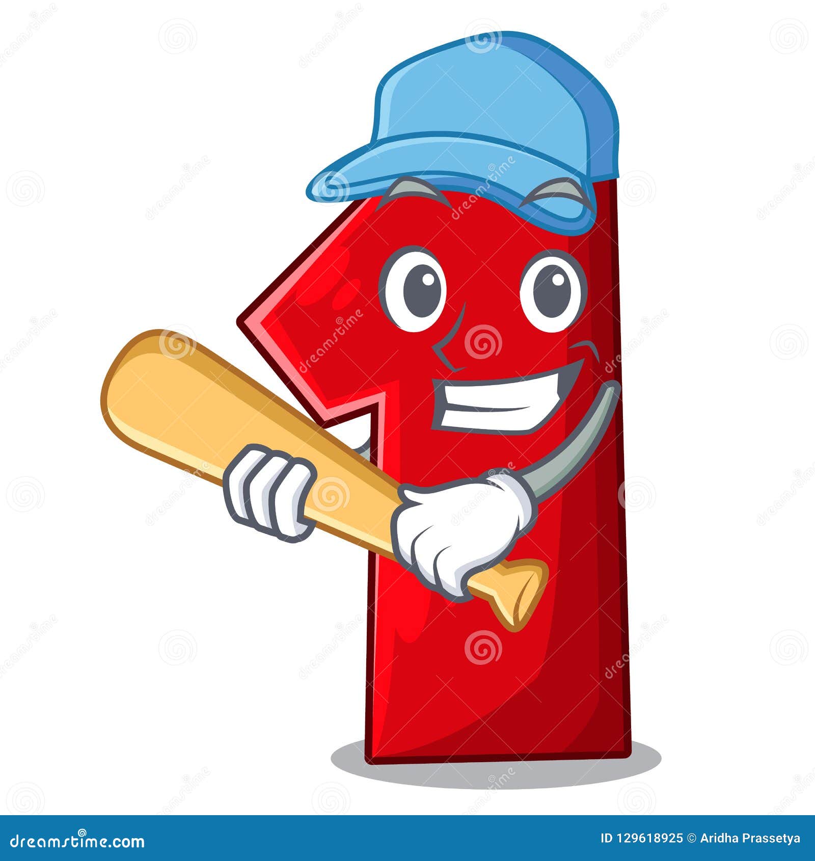 Playing Baseball Character Number One on the Platform Stock Vector ...