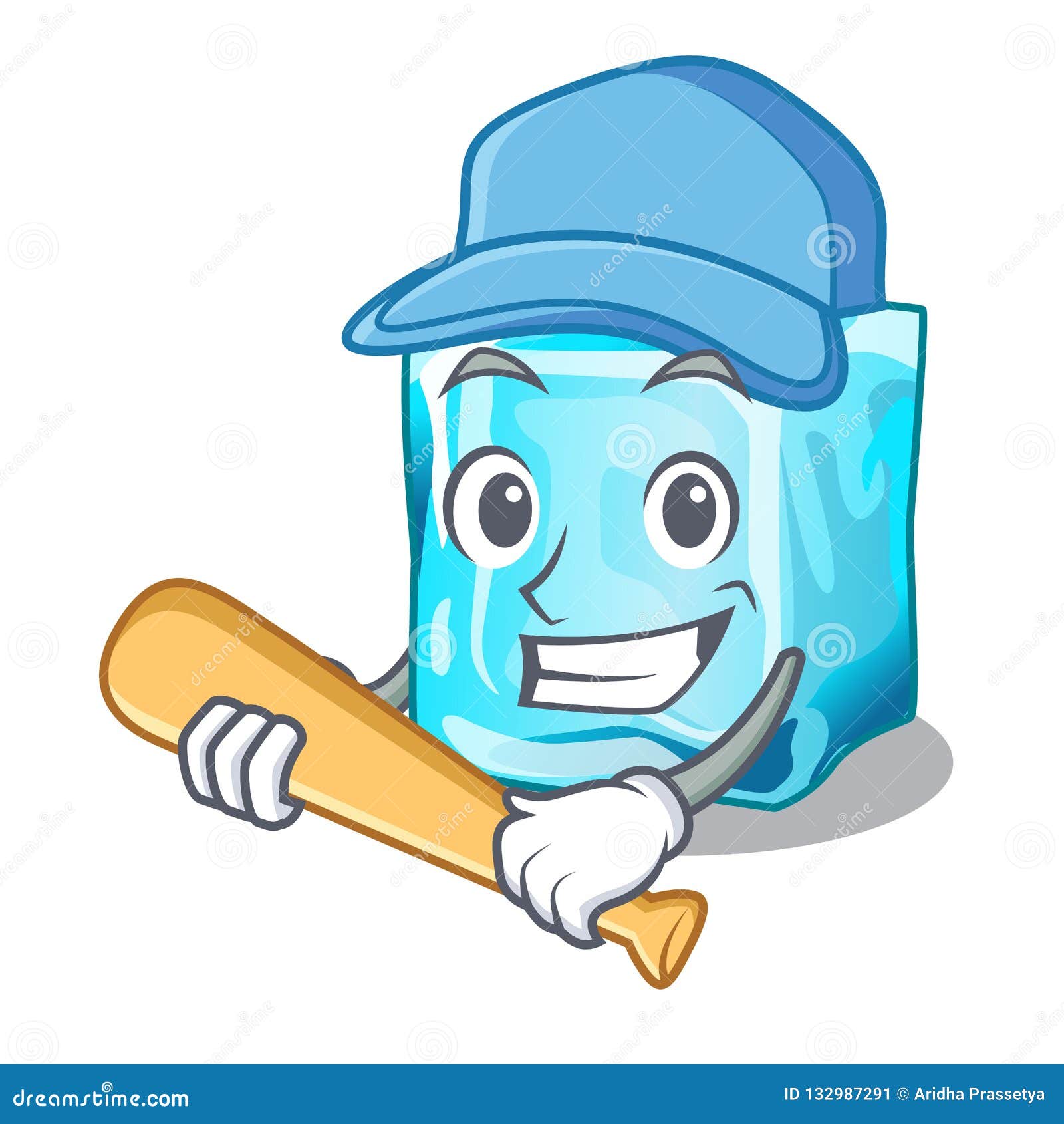 Playing Baseball Ice Cubes Shape on the Cartoon Stock Vector ...