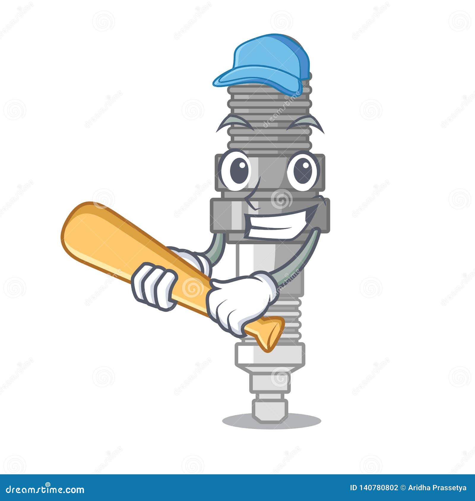 Playing Baseball Spark Plug in the Character Shape Stock Vector ...