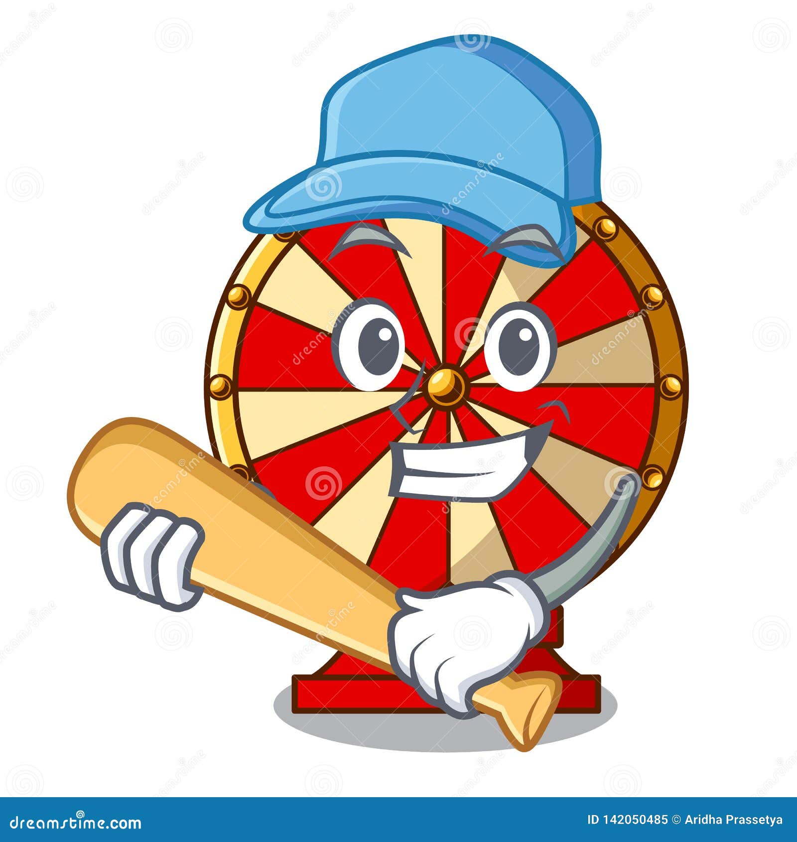 Playing Baseball Spinning Wheel Game the Mascot Shape Stock Vector ...