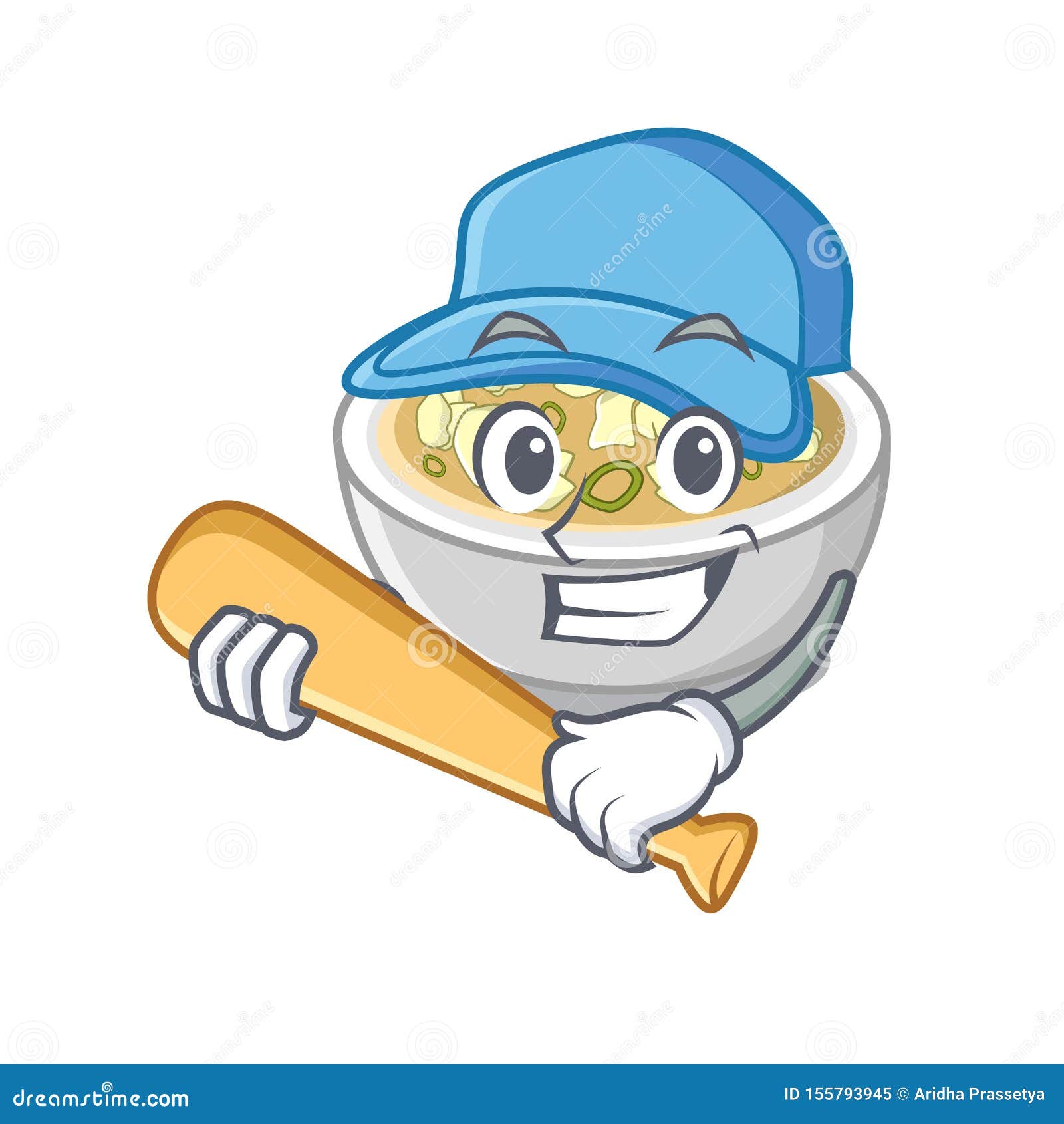 Playing Baseball Wonton Soup in the Mascot Shape Stock Vector ...