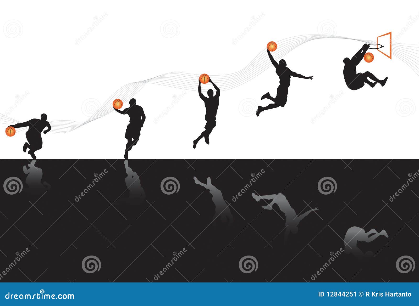 Basketball Sequence Vector Illustration | CartoonDealer.com #4978032