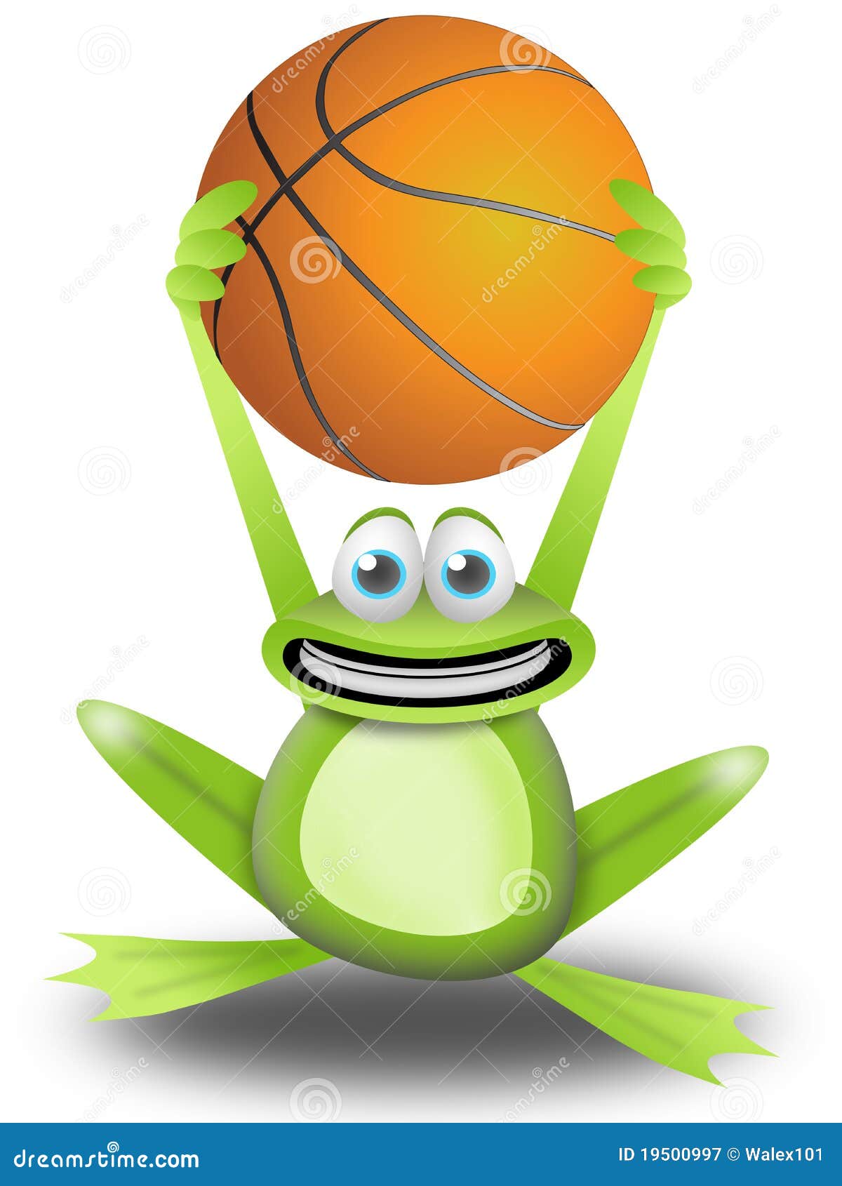 Playing Basketball with the Frog Stock Illustration - Illustration of ...