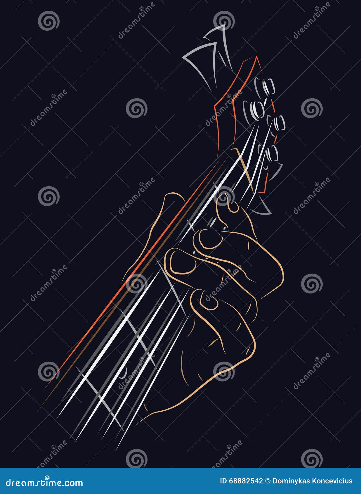 Playing Bass illustration stock vector. Illustration of play - 68882542