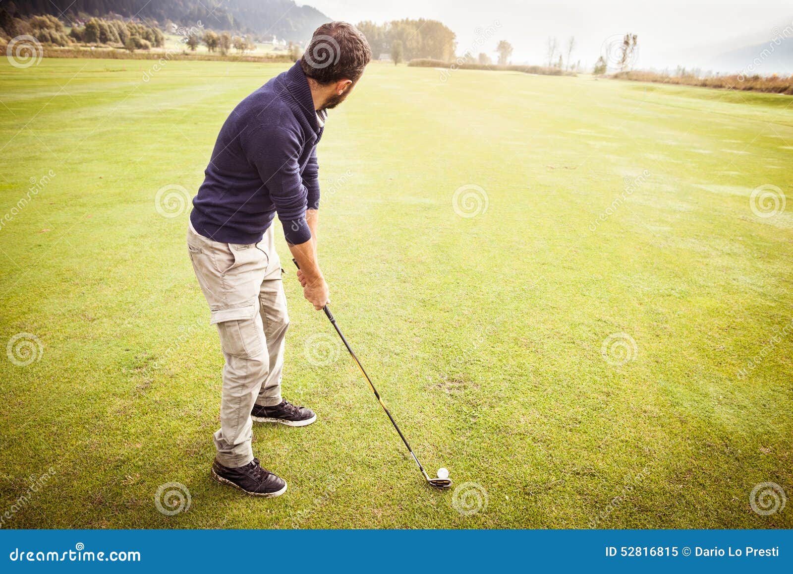 Playing in a Big Golf Course Stock Image - Image of male, fairway: 52816815
