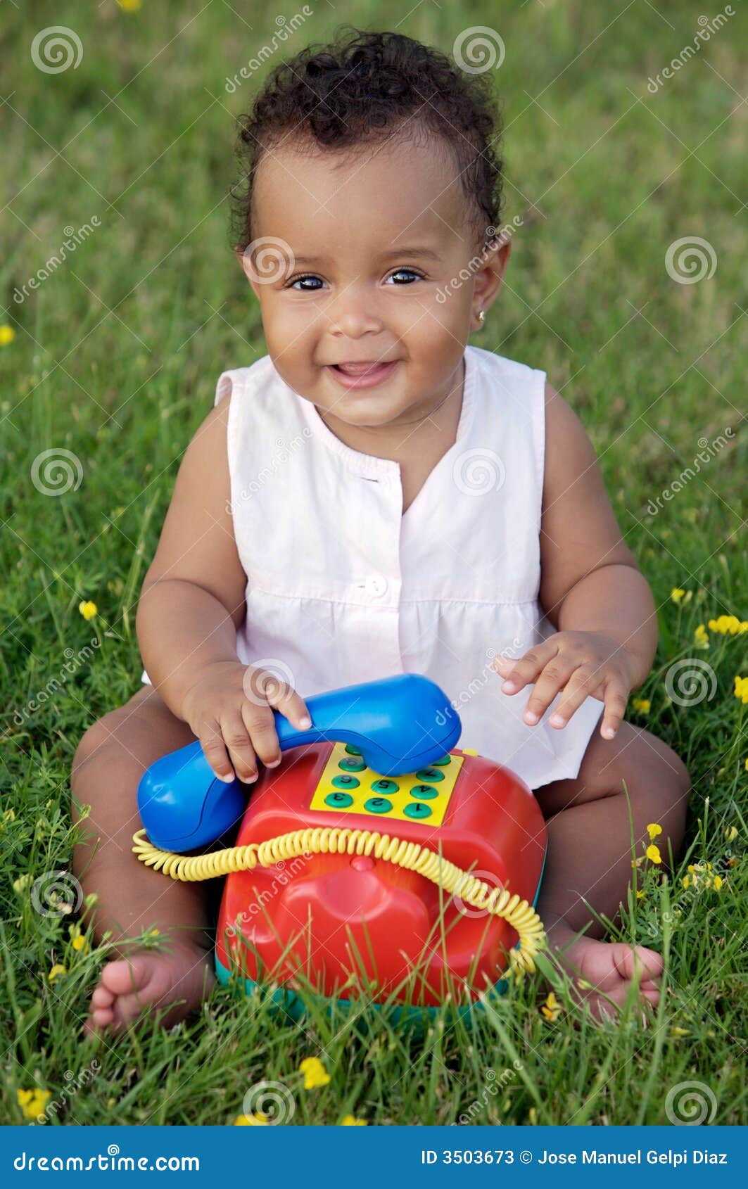 Playing with big telephone stock image. Image of children - 3503673
