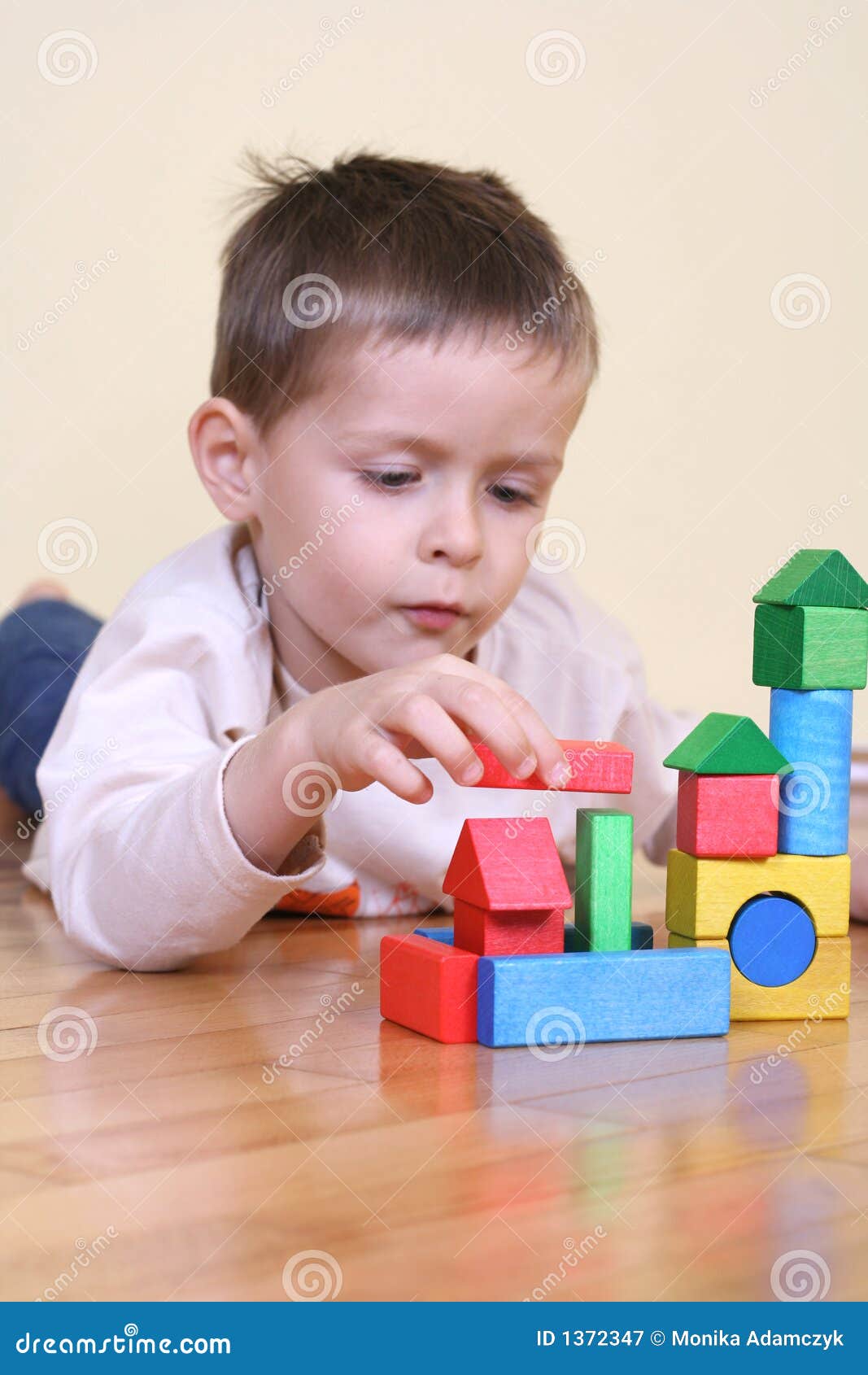 Playing with blocks stock image. Image of learning, child - 1372347