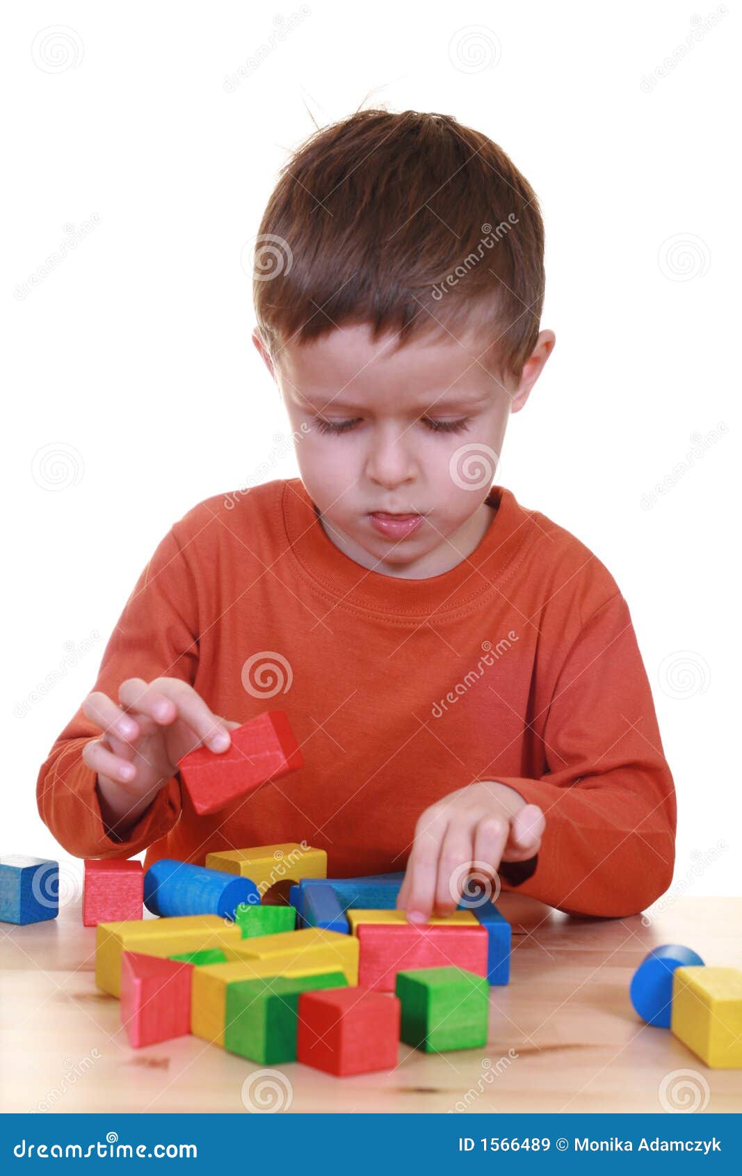 Playing with blocks stock image. Image of block, children - 1566489