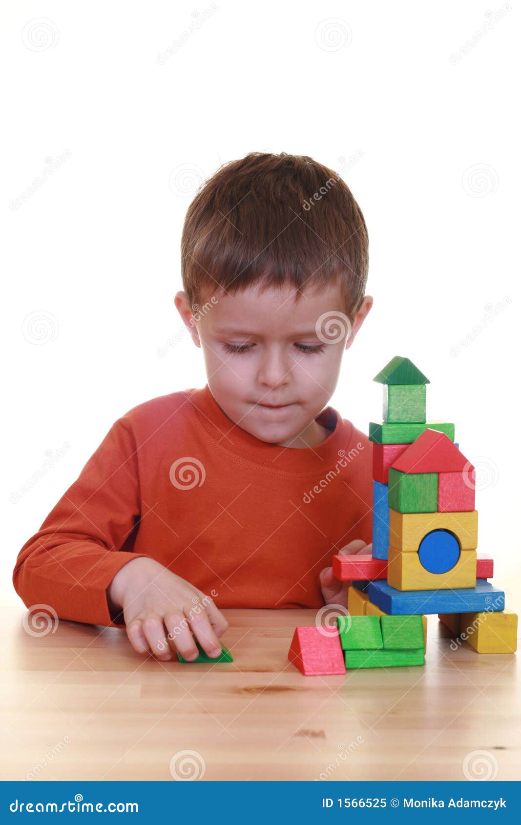 Playing with blocks stock image. Image of education, build - 1566525