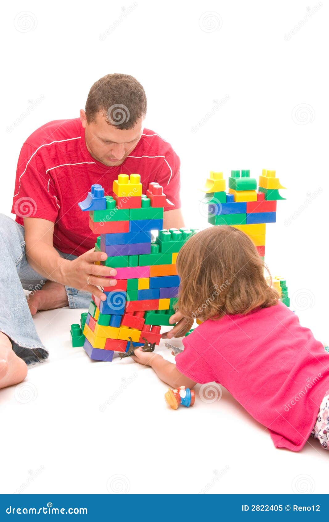 Playing with blocks stock image. Image of adorable, girl - 2822405