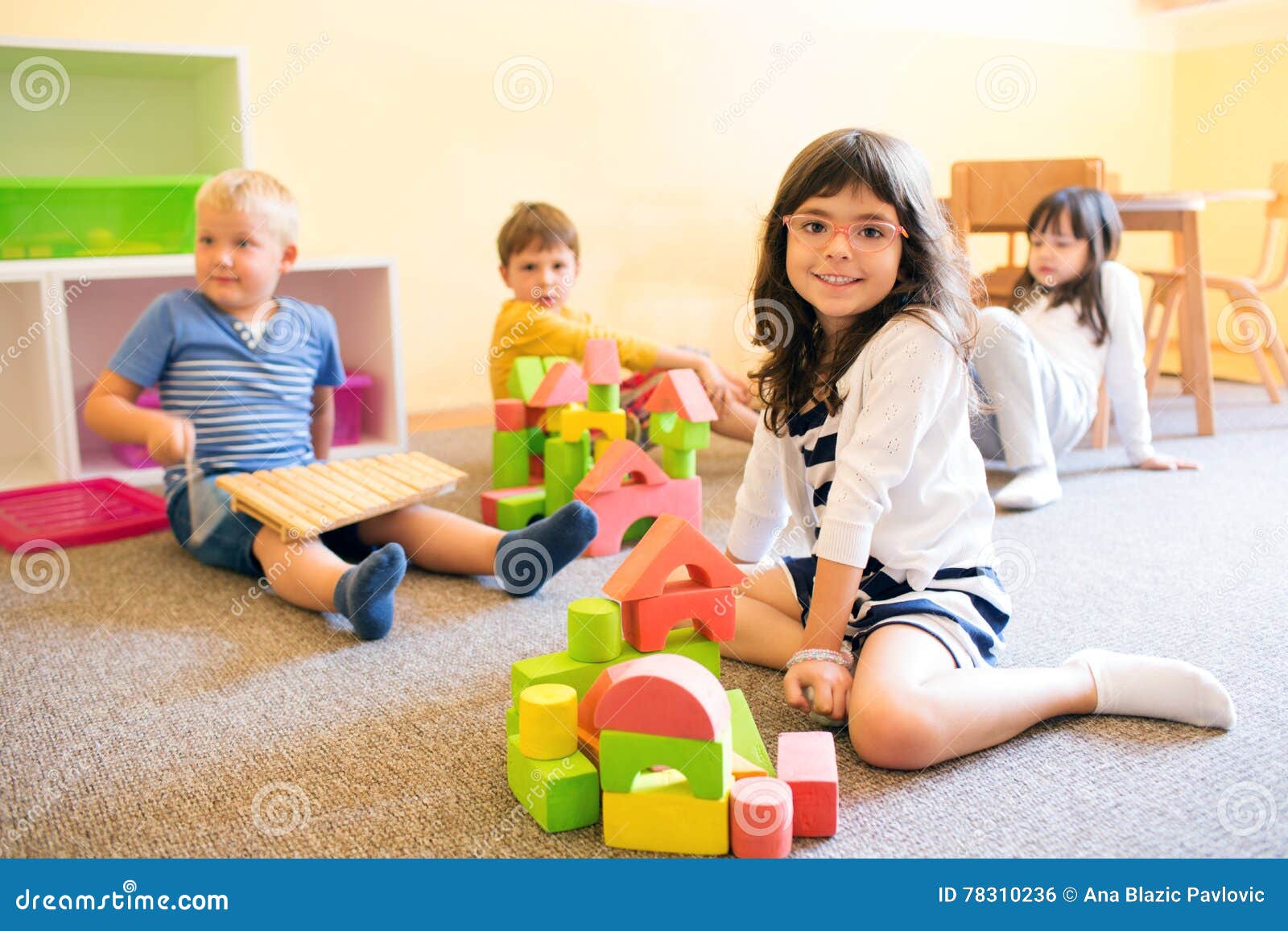 Playing with blocks stock photo. Image of creativity - 78310236