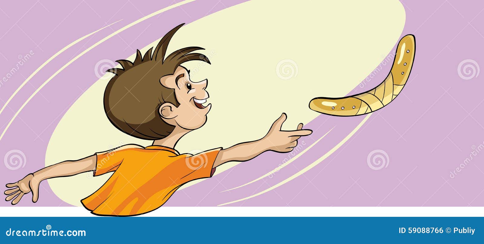 Playing with a boomerang stock illustration. Illustration of aboriginal ...