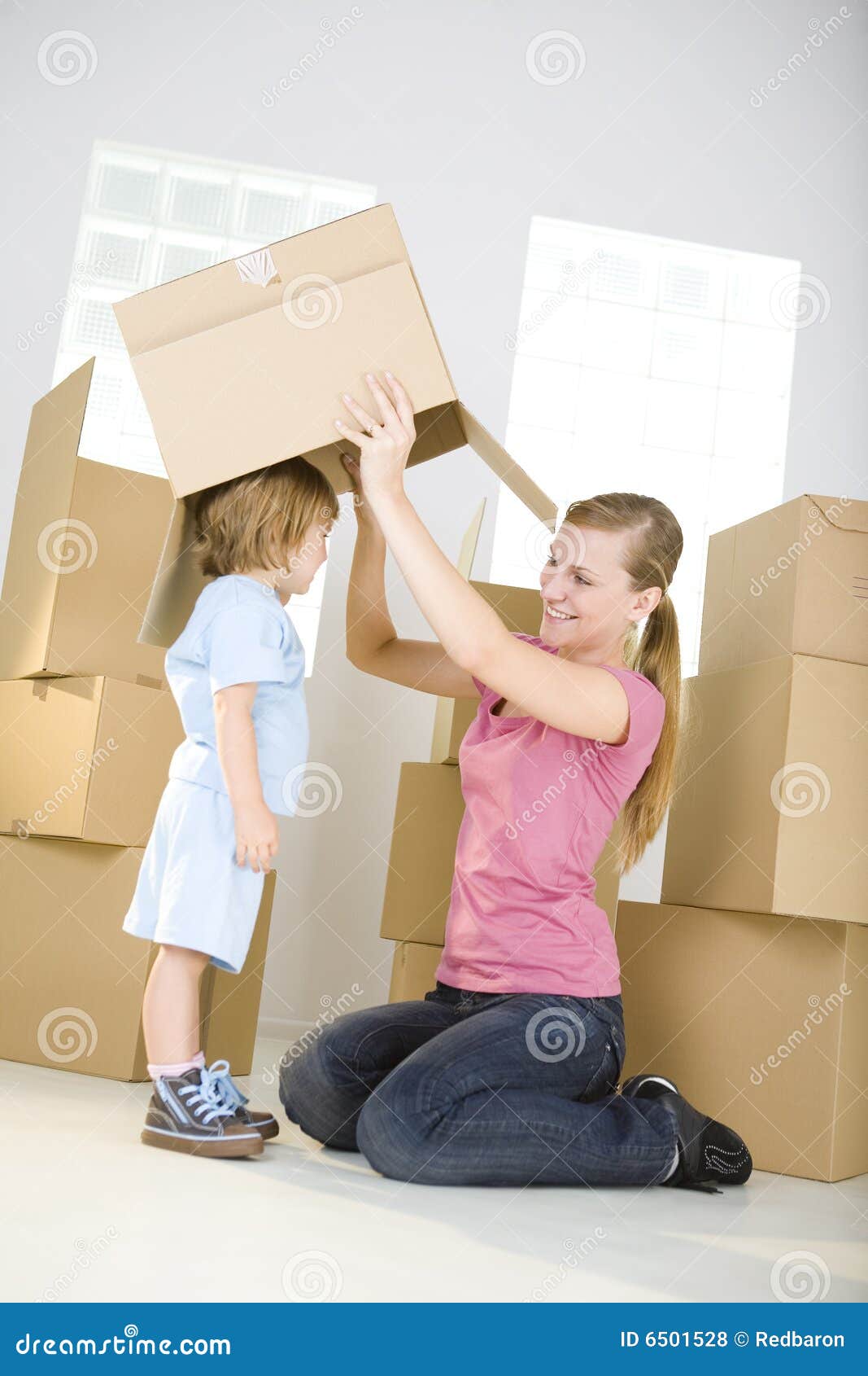 Playing with boxes stock photo. Image of daughter, play - 6501528