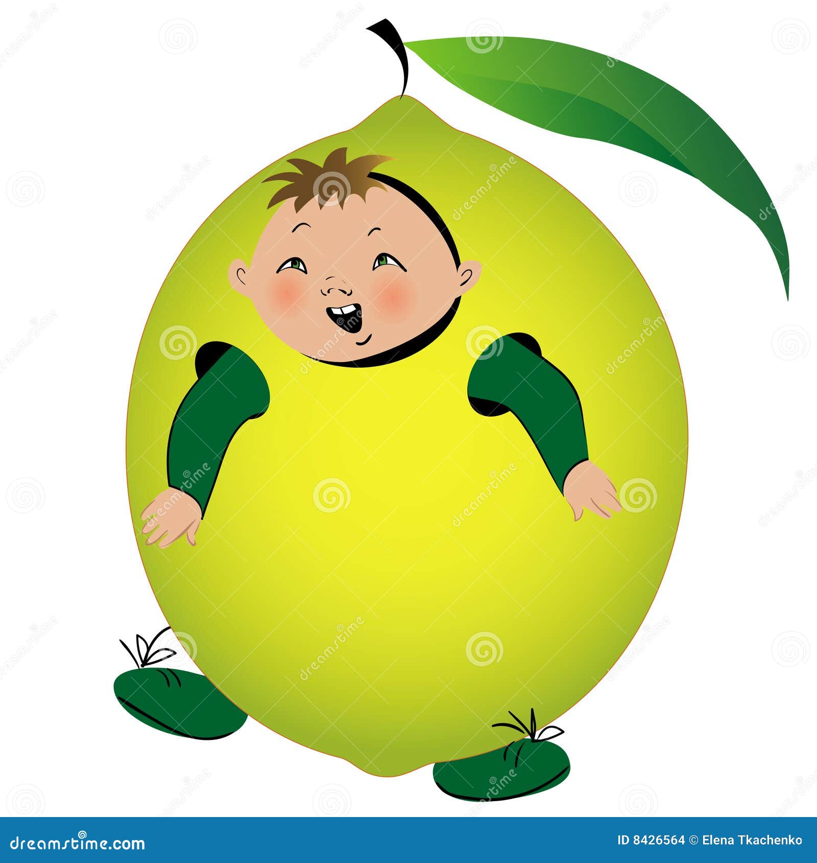 Playing boy in lemon suit stock vector. Illustration of infant - 8426564