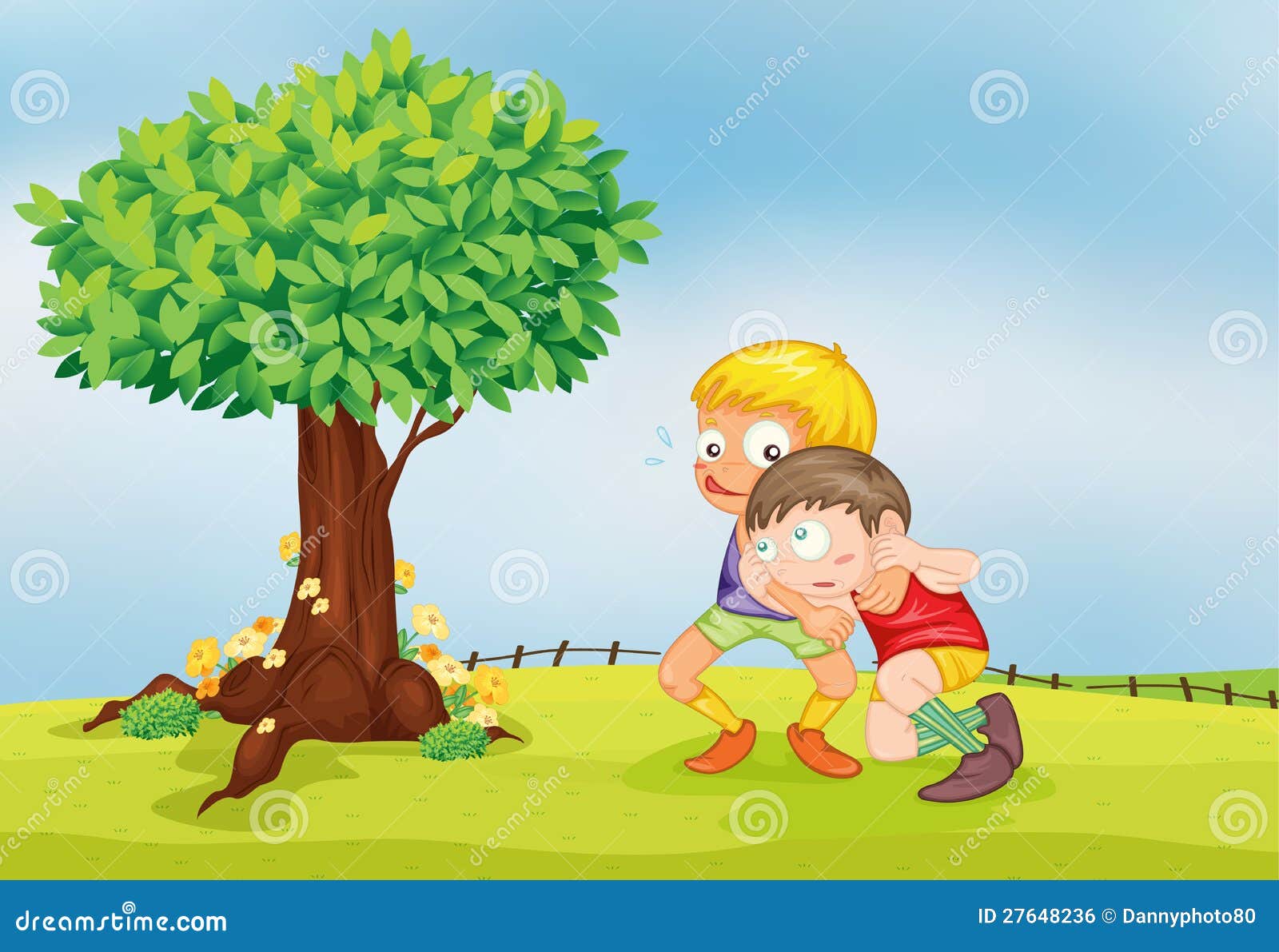 Playing boys stock illustration. Illustration of friends - 27648236