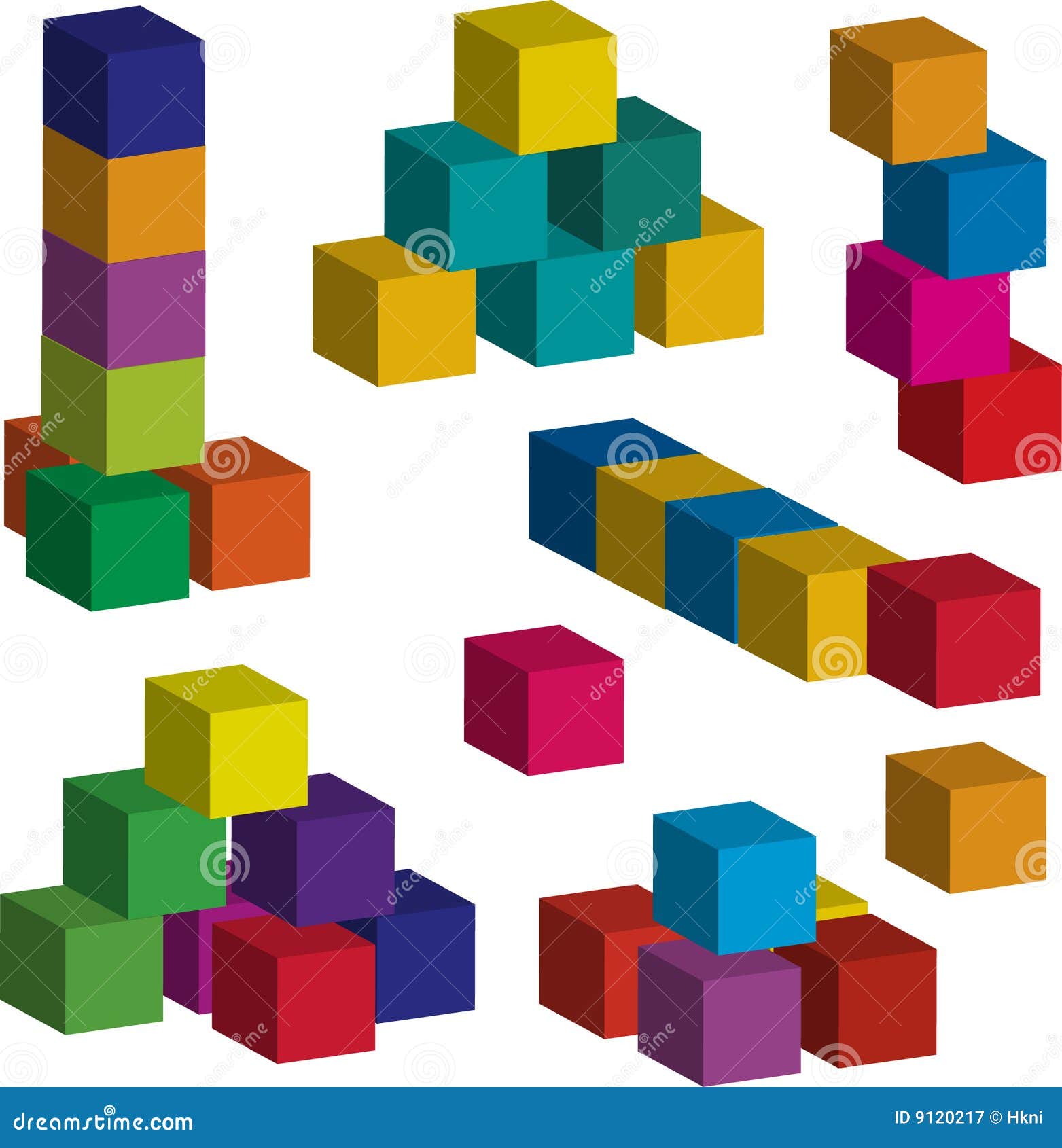 Playing with bricks - 1 stock vector. Illustration of development - 9120217