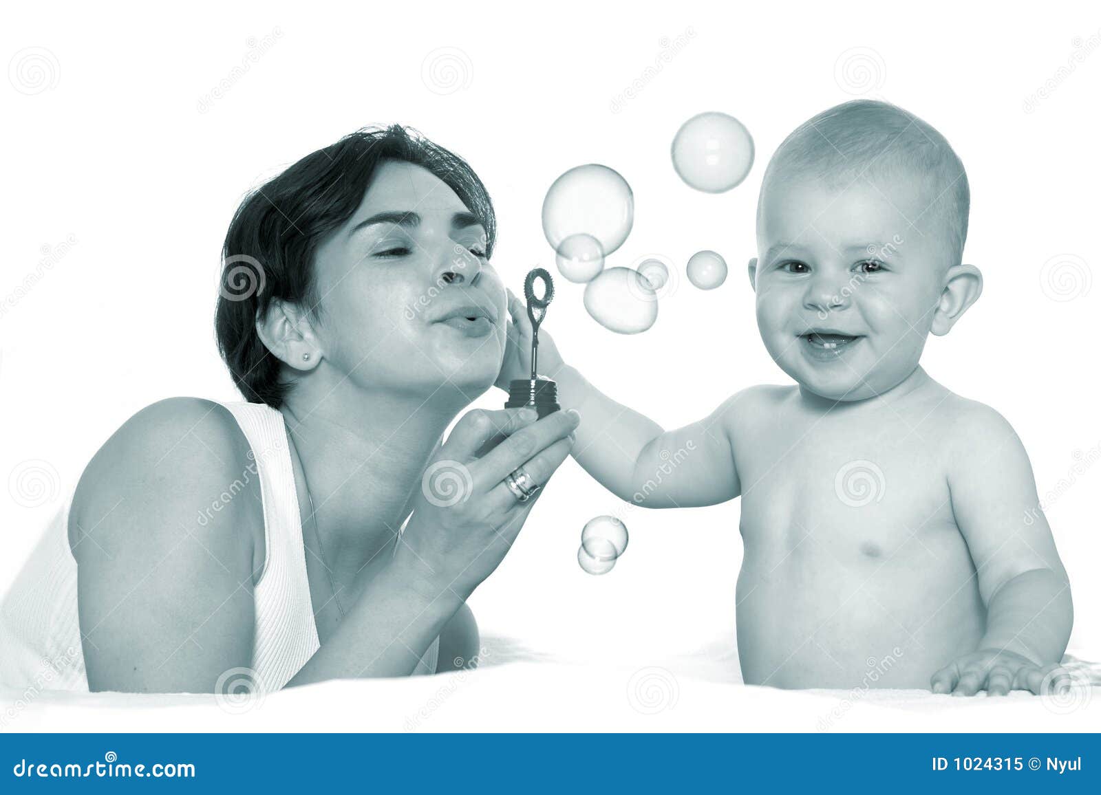 Playing with bubbles stock image. Image of baby, children - 1024315
