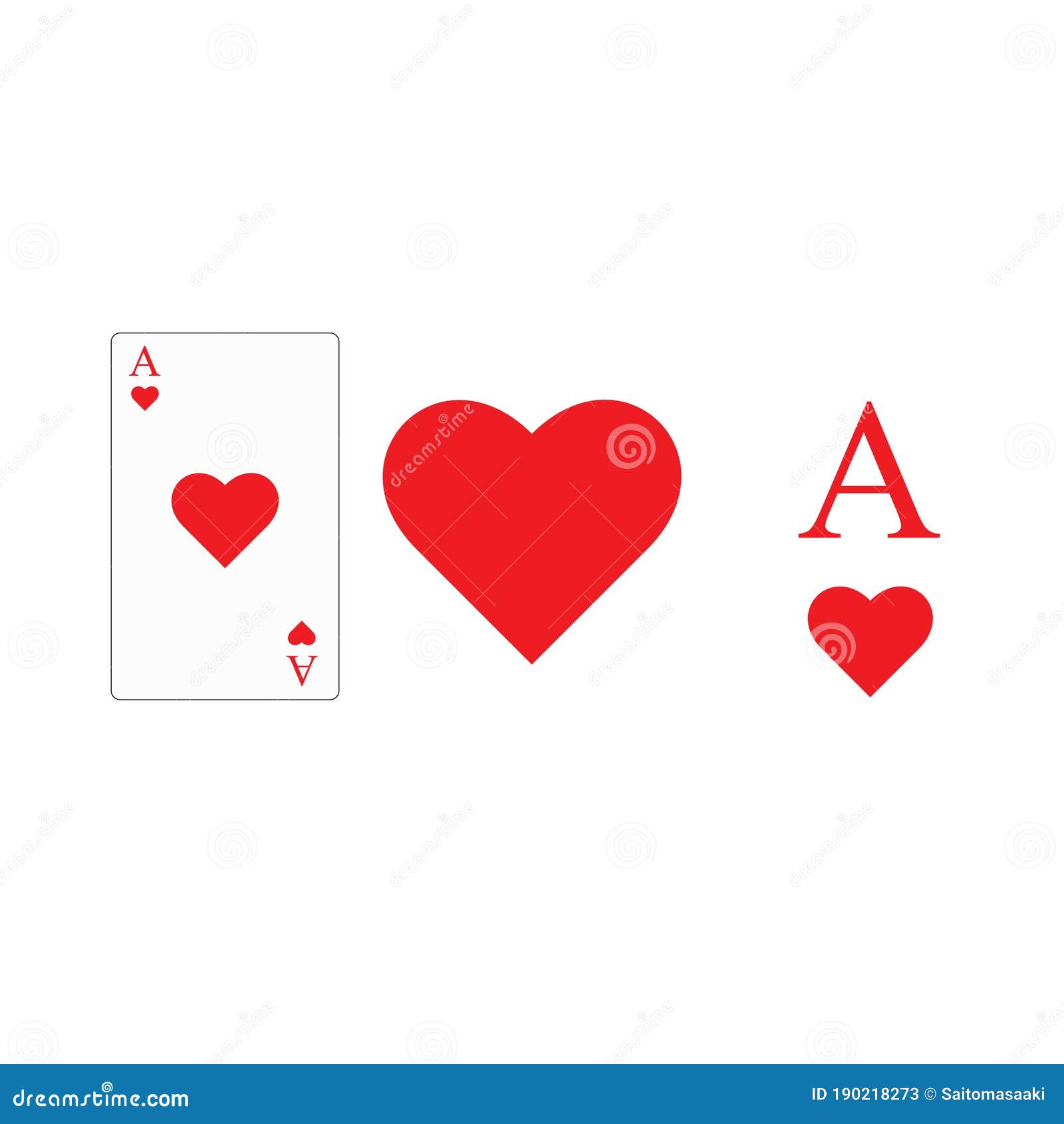 Playing Card Ace of Heart for Pinting Stock Vector - Illustration of ...