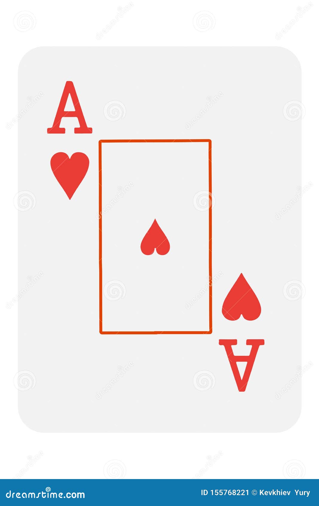 Playing Card Ace of Hearts. Vector Illustration Stock Vector ...