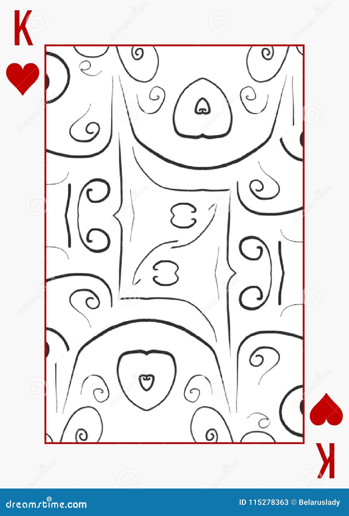 Playing Card Back Design in Black and White Stock Illustration ...