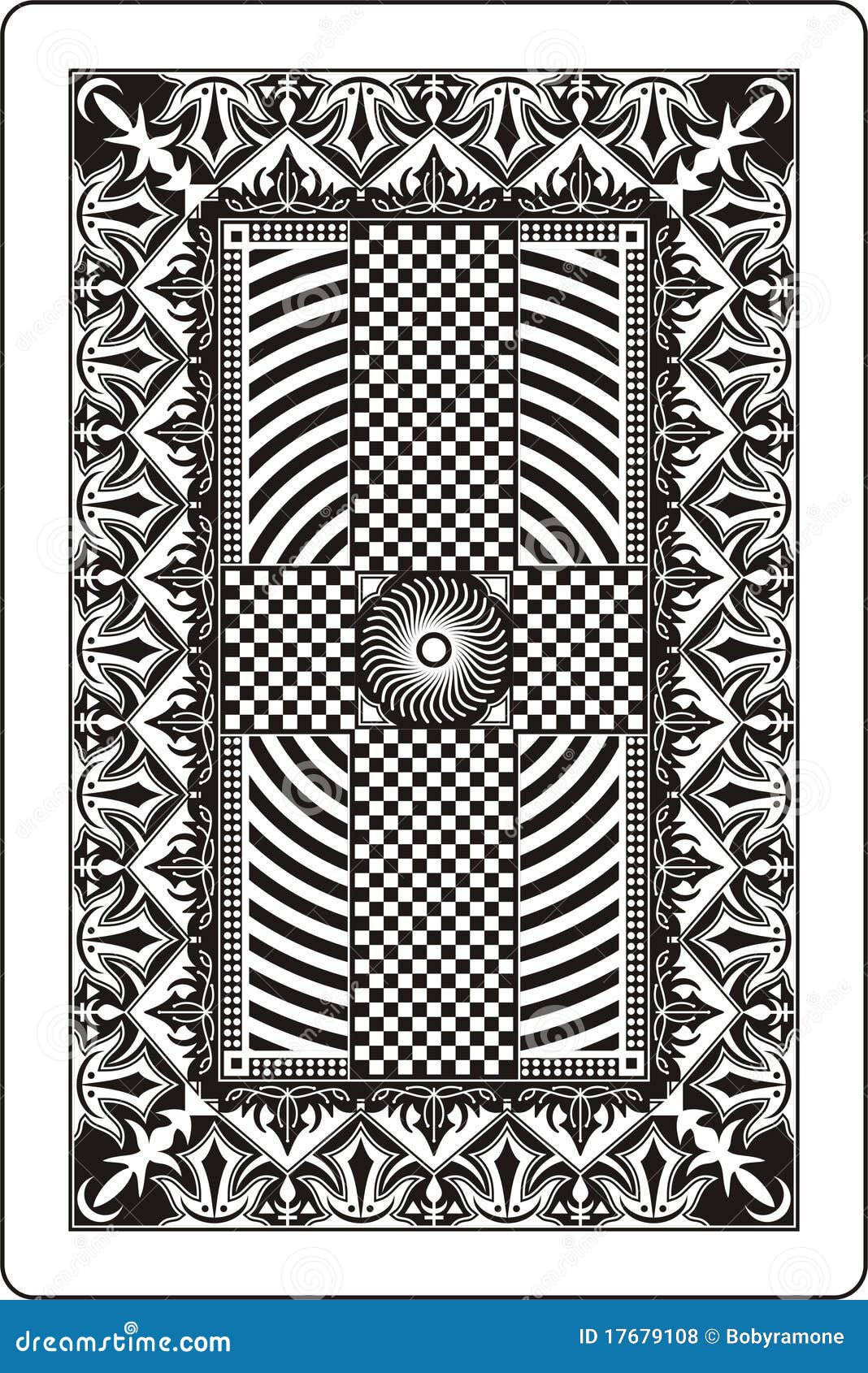 Playing Card Back Side 60x90 Mm Stock Vector - Illustration of ornament ...