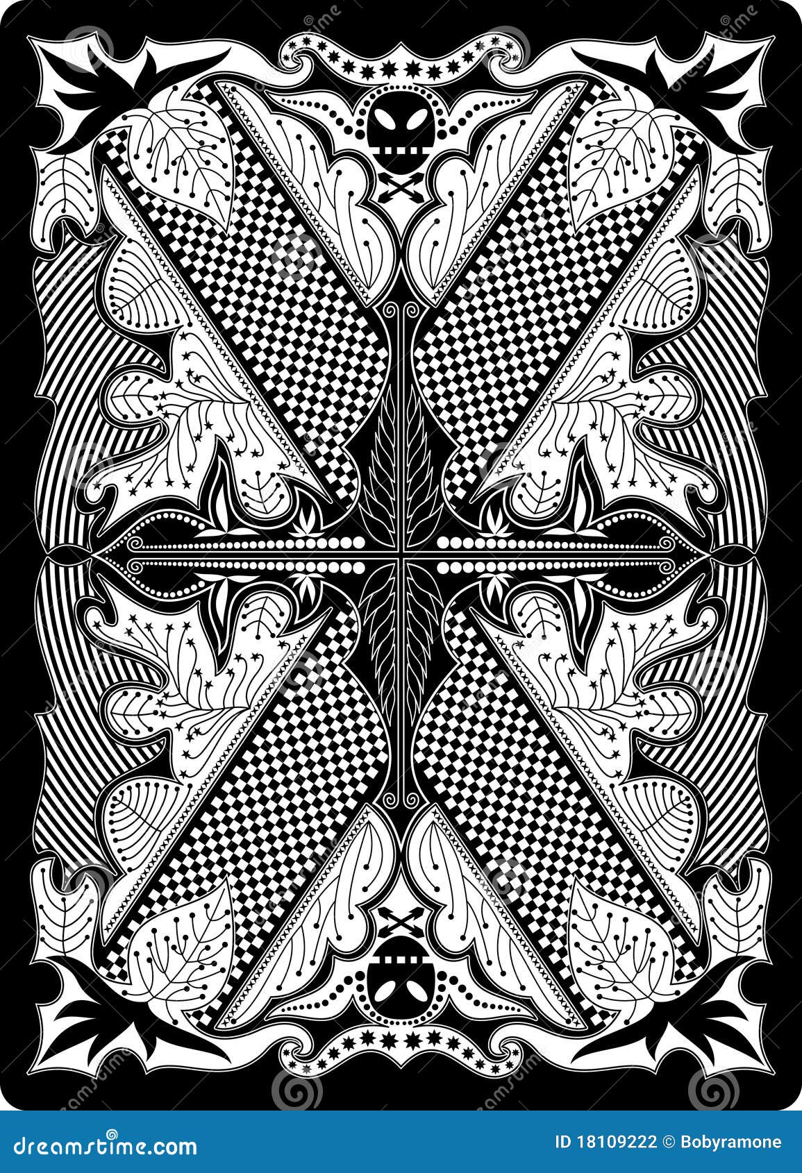 Playing Card Back Side 65x90 Mm Stock Vector - Illustration of black ...
